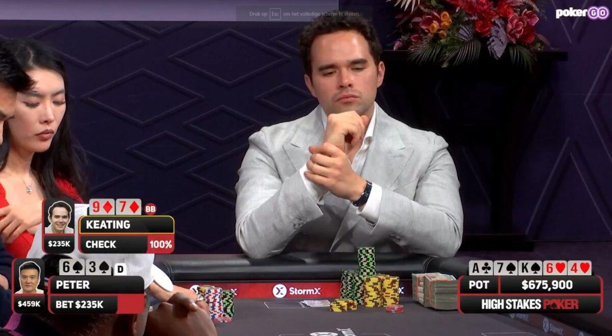 Alex Keating gaat voor grote herocall bij High Stakes Poker in pot van ...